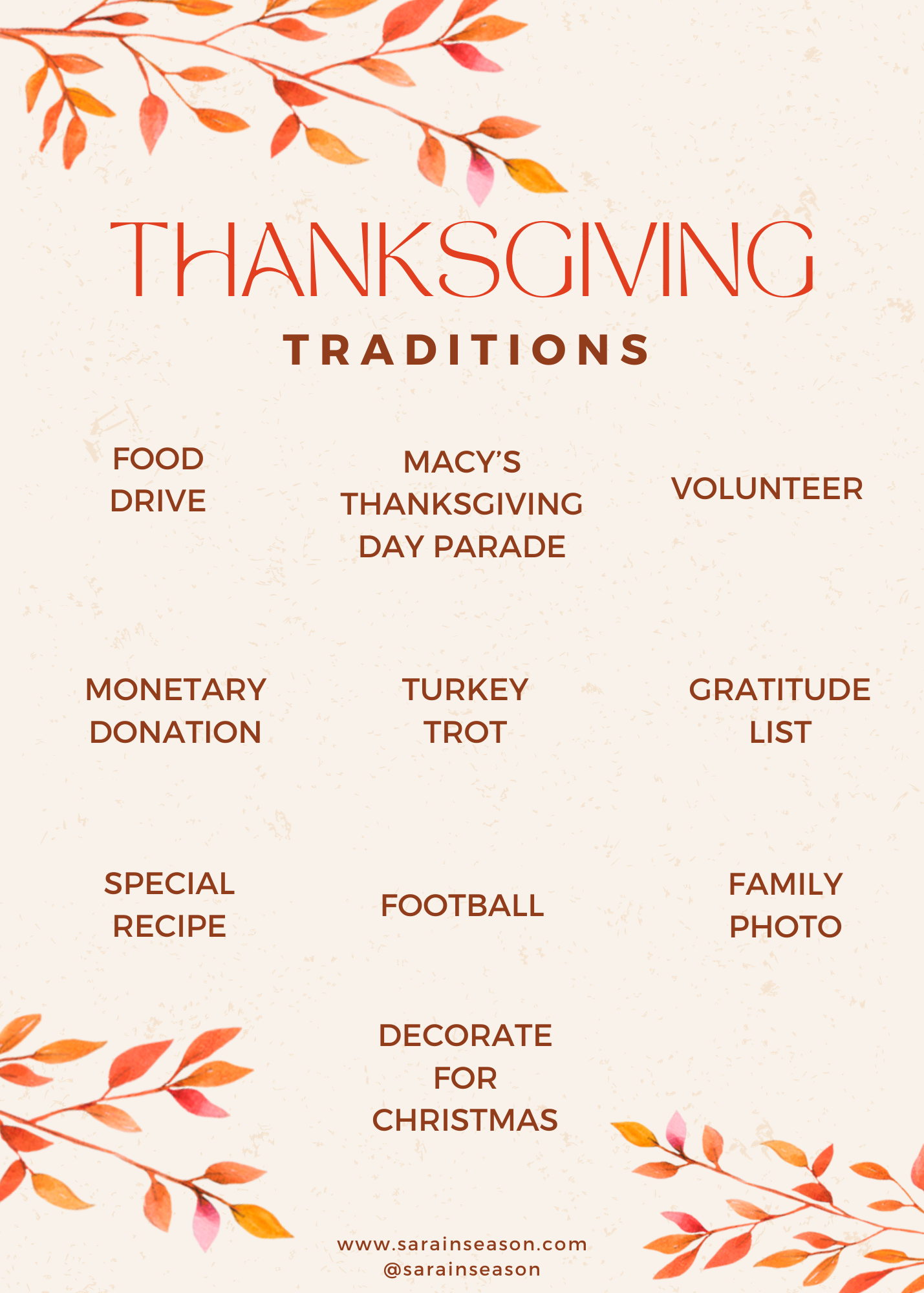 Thanksgiving Traditions You Can Start This Year - Sara In Season