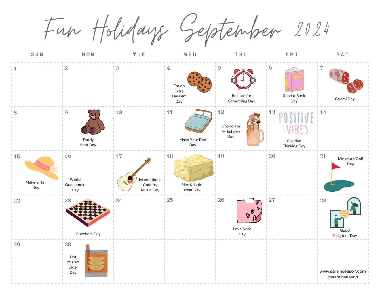 Fun September Holidays - Sara In Season