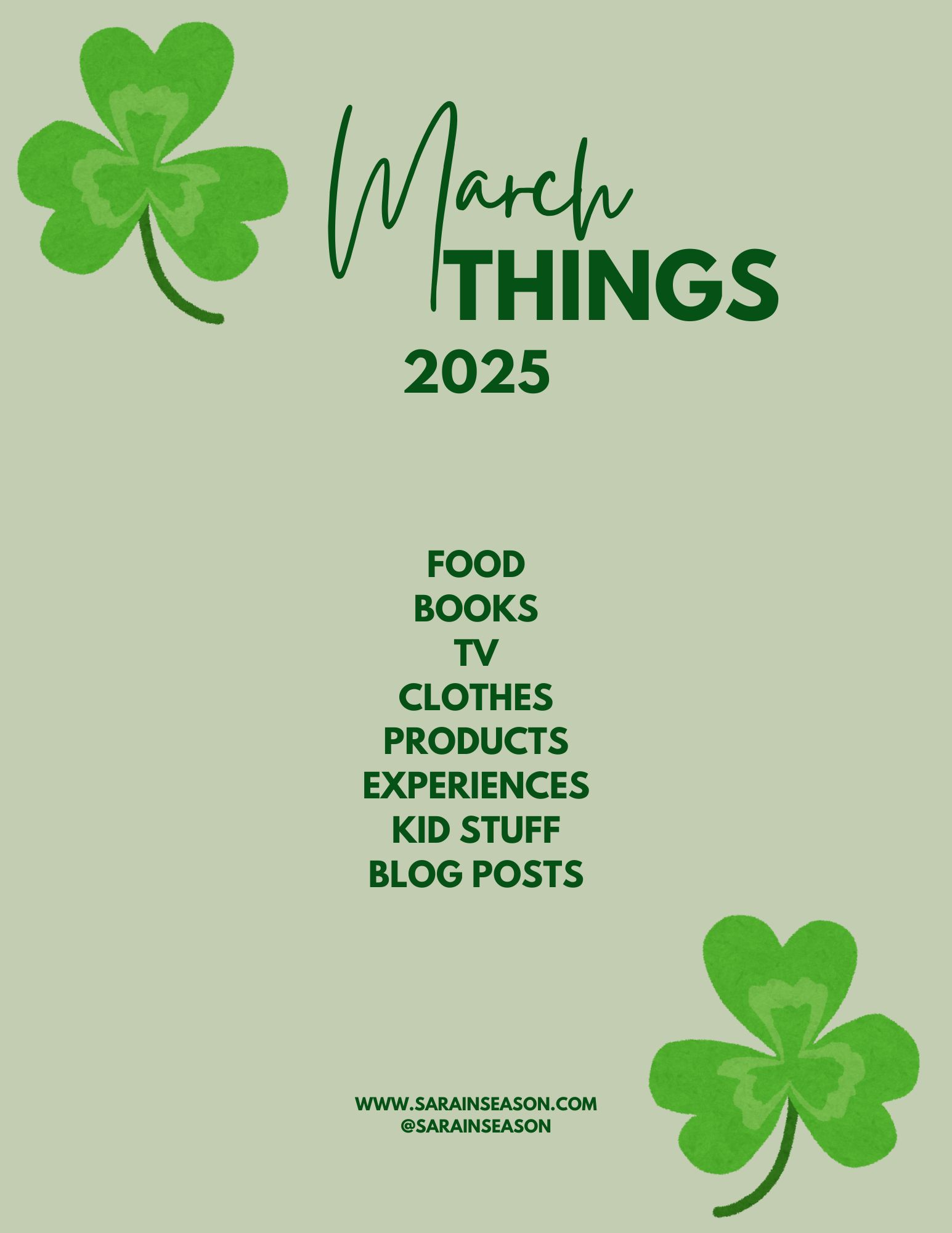March Things 2025 - Sara In Season